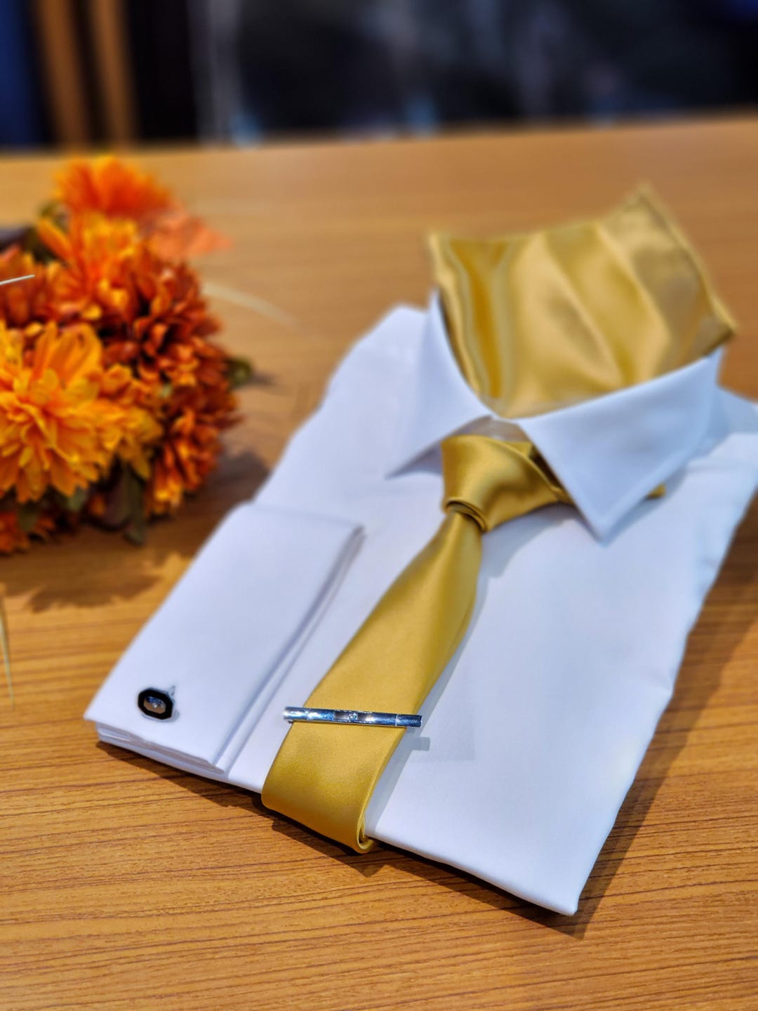 Necktie Set (mustard Yellow) Color for Weddings, Proms, Formal Dates ...