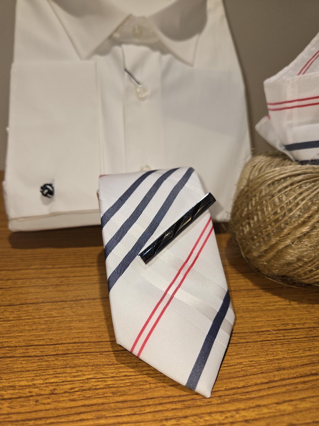 Red and White Textured Necktie Set: Wedding, Prom, Formal Occasions - Etsy