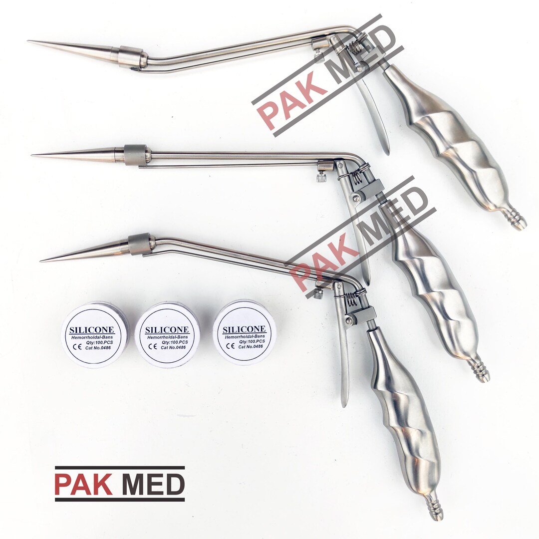 Hemorrhoid Suction Ligator Set: Surgical Instrument With 300 Latex ...