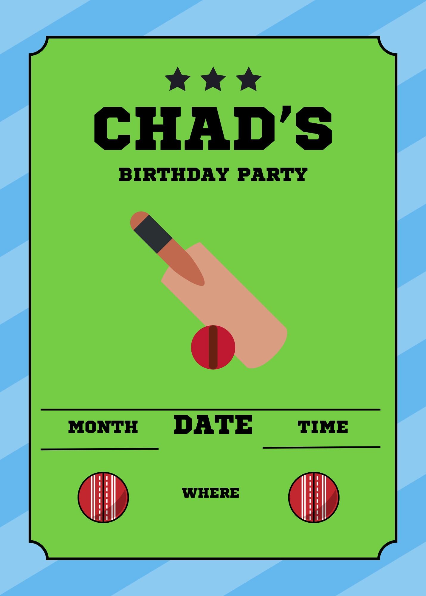 Cricket Birthday Invitation Template Printable - Etsy
