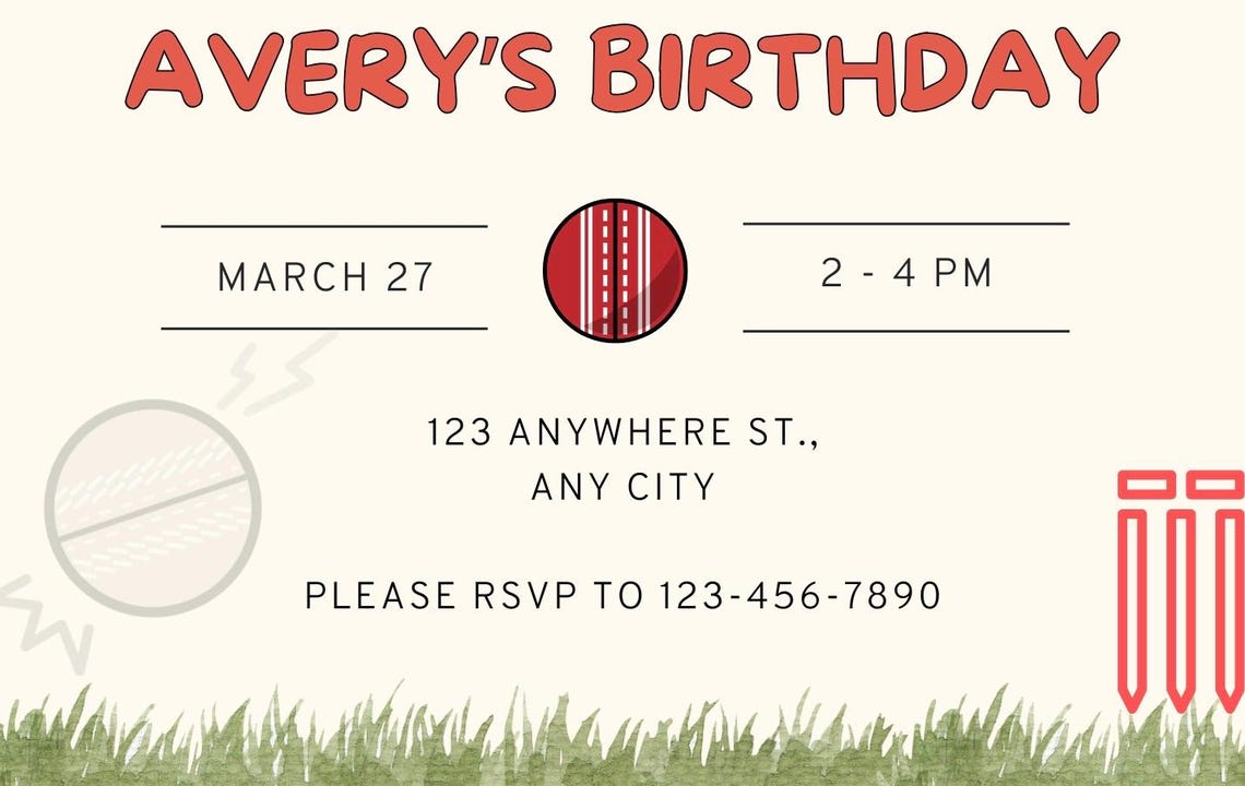 Cricket Birthday Invitation Template Printable - Etsy