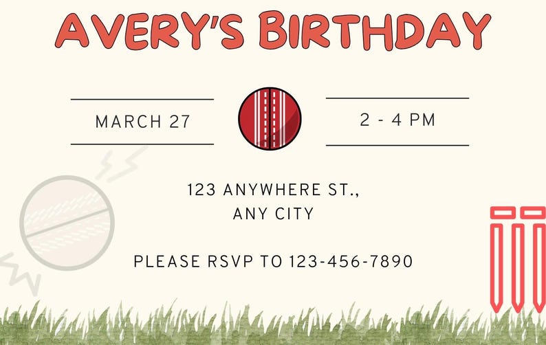 Cricket Birthday Invitation Template Printable - Etsy