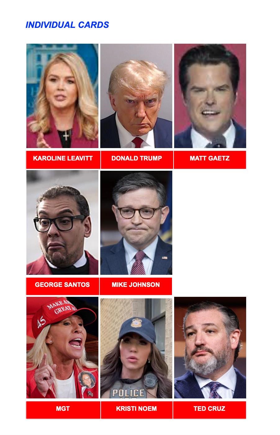 Guess Who? MAGA Edition (cards Only) - Etsy