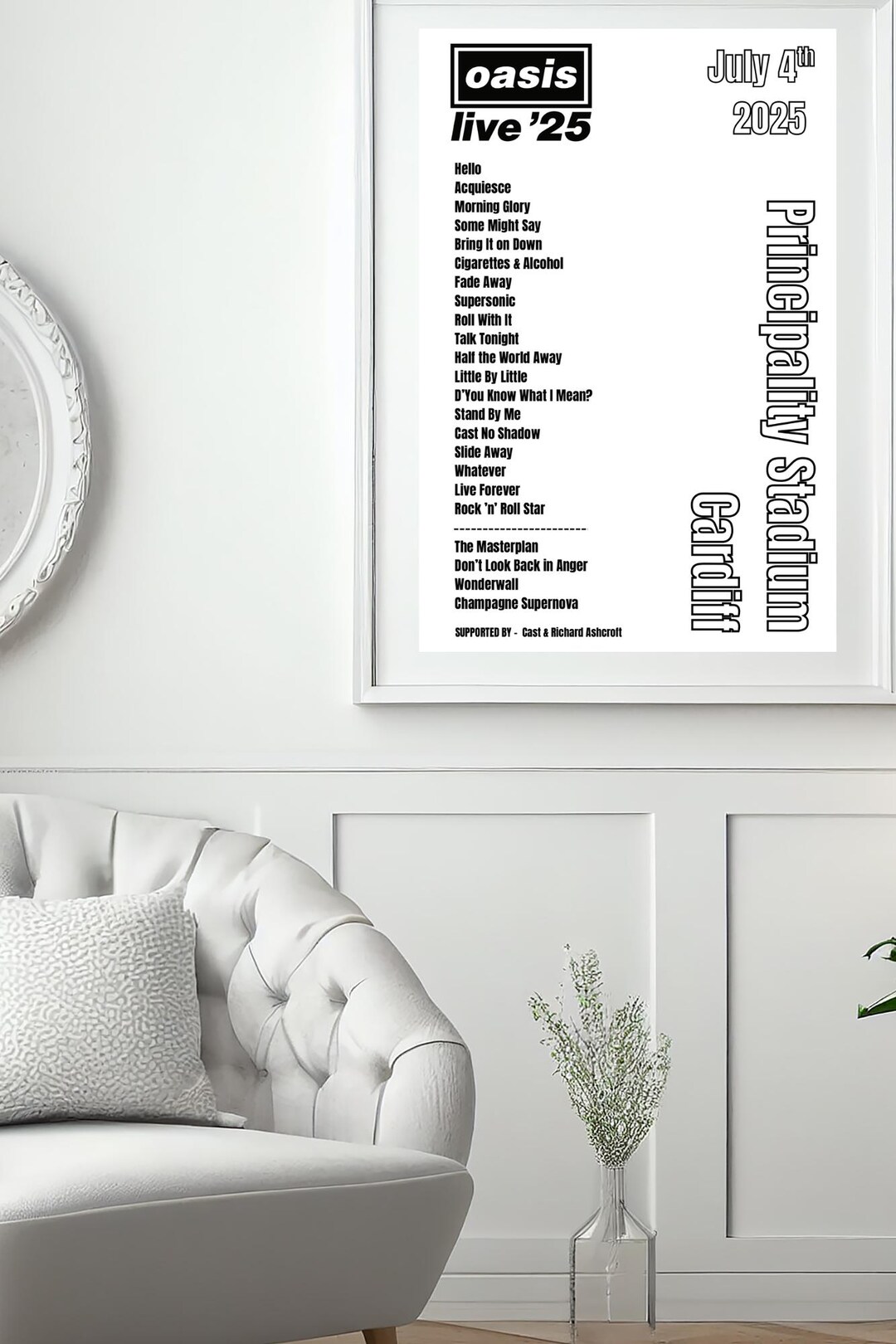 Personalised Concert Setlist Poster, Digital Custom Print, Band Song ...
