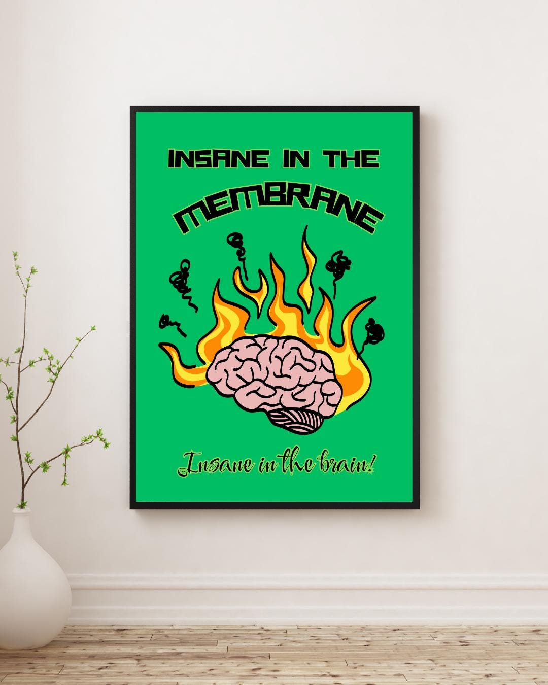 Insane in the Membrane Retro Music Lyrics Print (digital Download) - Etsy