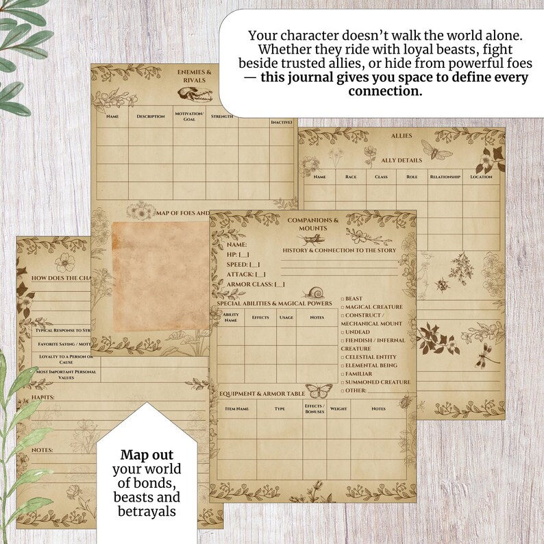 Dnd Character Sheet Druid – Nature-inspired Printable 5e RPG Journal ...