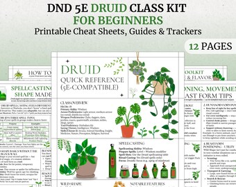 Druid Cheat Sheet | Druid Quick Reference Guide | Dnd Cheat Sheet | 9 ...