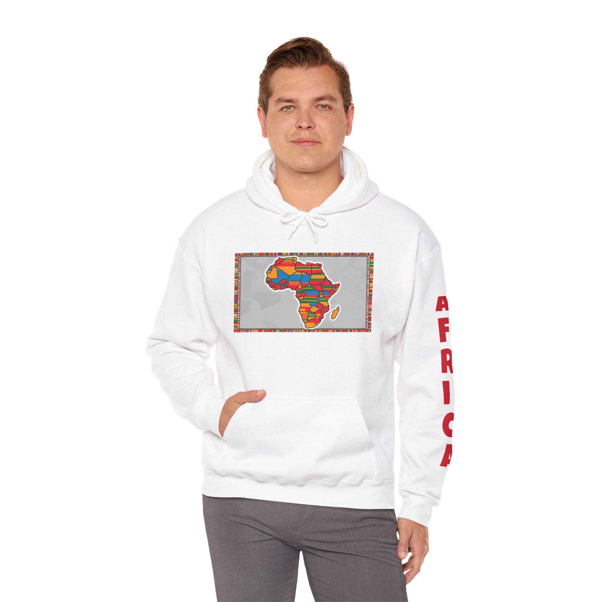 Africa Map Hoodie - Unisex Heavy Blend Sweatshirt, Vibrant Prints ...