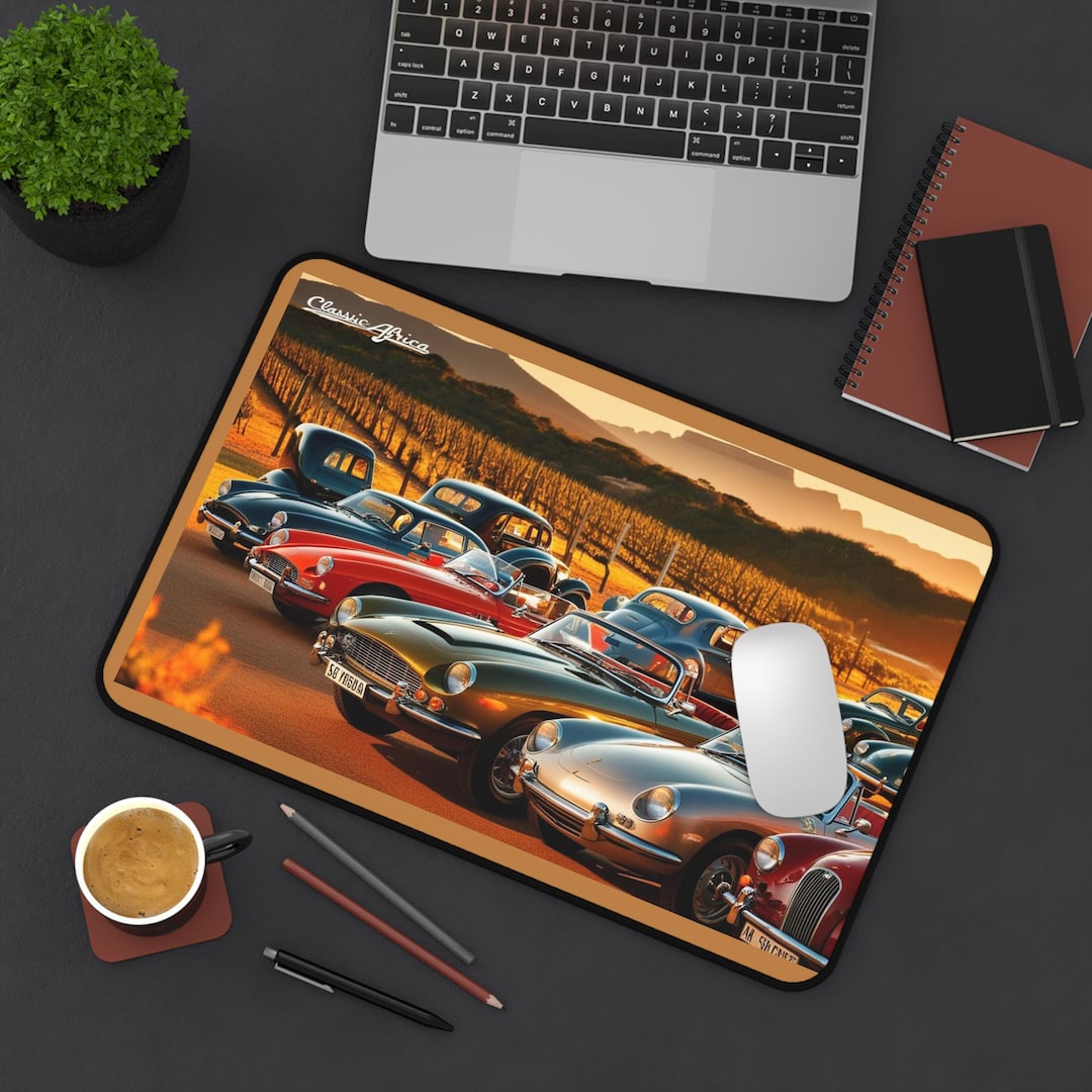 Vintage Cars Desk Mat, Classic Cars Theme, Perfect for Auto Enthusiasts ...