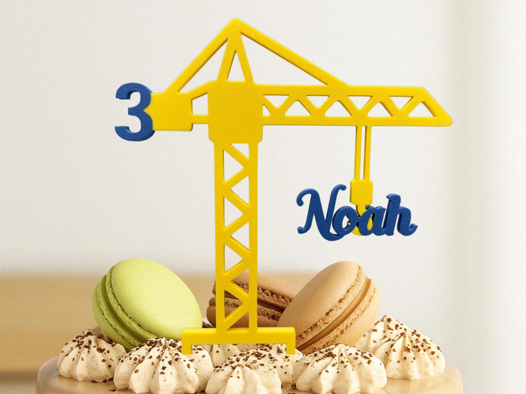 Crane Cake Topper • Birthday • Construction Site • Personalized Cake ...