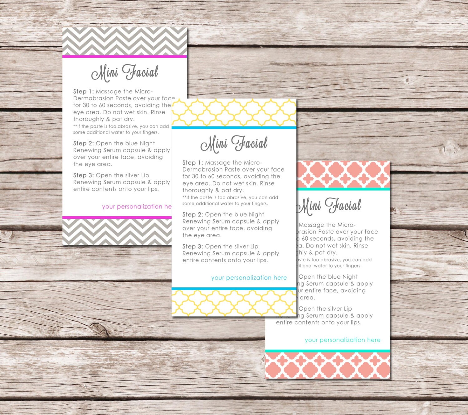 Bold Pattern Mini Facial Card DIGITAL FILE - Etsy