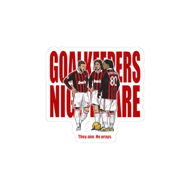 Ronaldinho Pirlo Beckham AC Milan Freekick Sticker: Retro Football Art ...