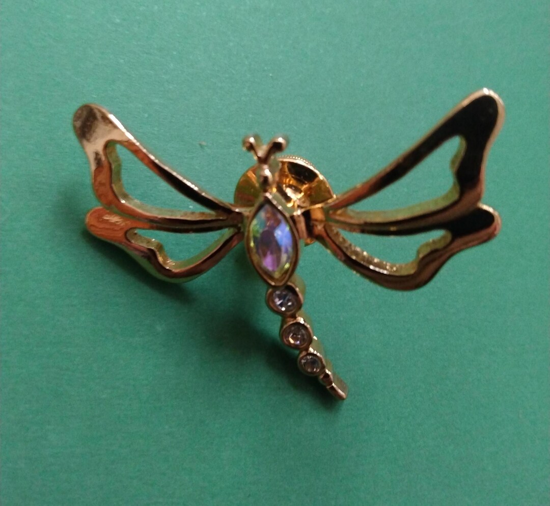 Vintage Avon Dragonfly Tac Pin Dragonfly With Crystals Pin - Etsy