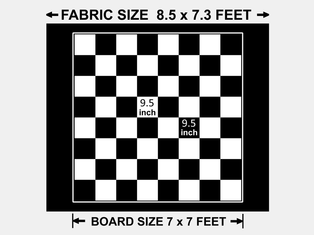 Giant Chess Fabric, Large Chess Board, Outdoor Checkerboard Fabric ...