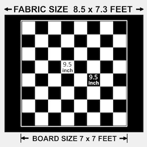 Giant Chess Board | Large Chess Fabric | Big Checkerboard Fabric | Huge ...
