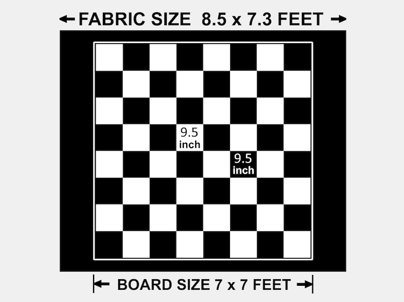 Giant Chess Board Large Chess Fabric Big Checkerboard - Etsy