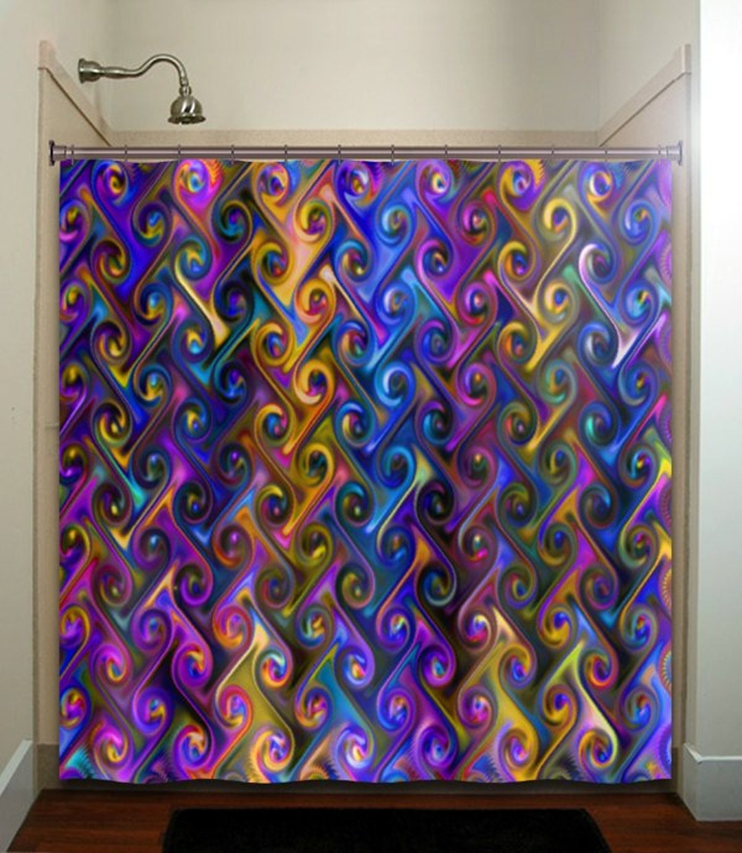Colorful Metallic Style Marble Shower Curtains Extra Long, Fabric ...