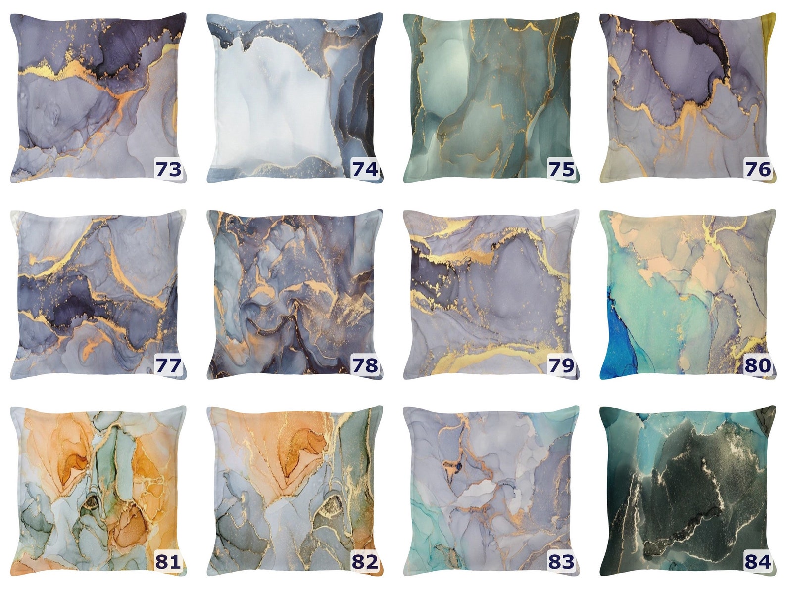 Marble Throw Pillow Abstract Art Cushion Cover Fluid Art - Etsy