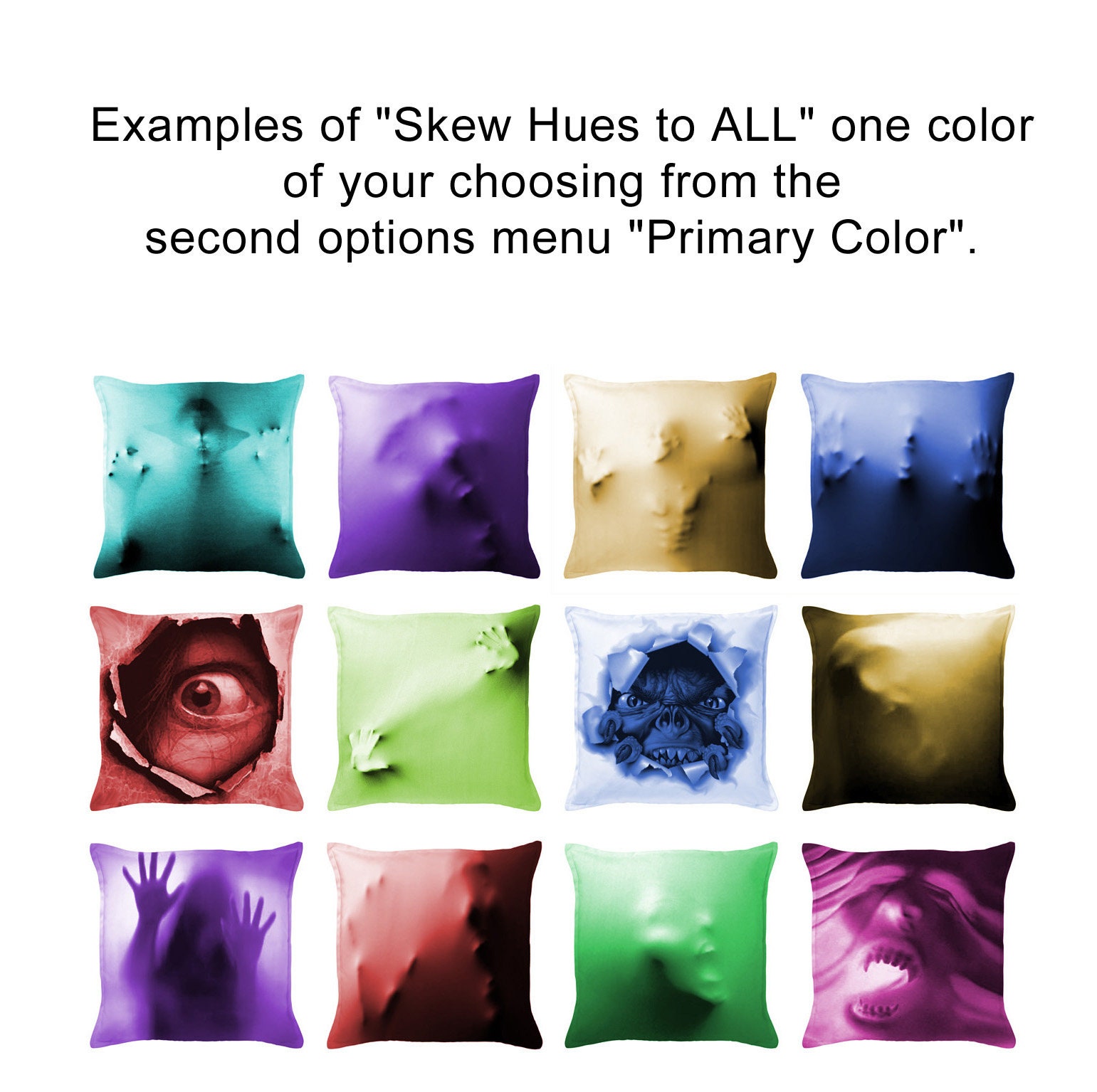 Spooky Halloween Throw Pillow Cover | Creepy Scary Decor - Etsy