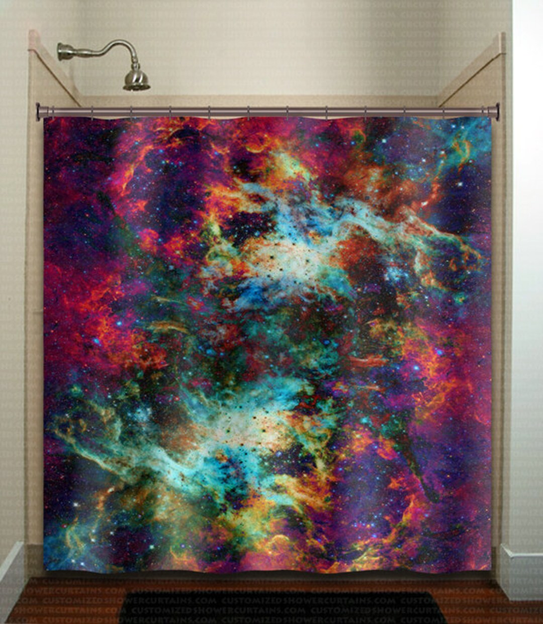 Nebula Galaxy Shower Curtain, Outer Space Cosmos, Fabric Stall Size - Etsy