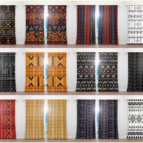 African Mud Cloth Window Panels - Etsy