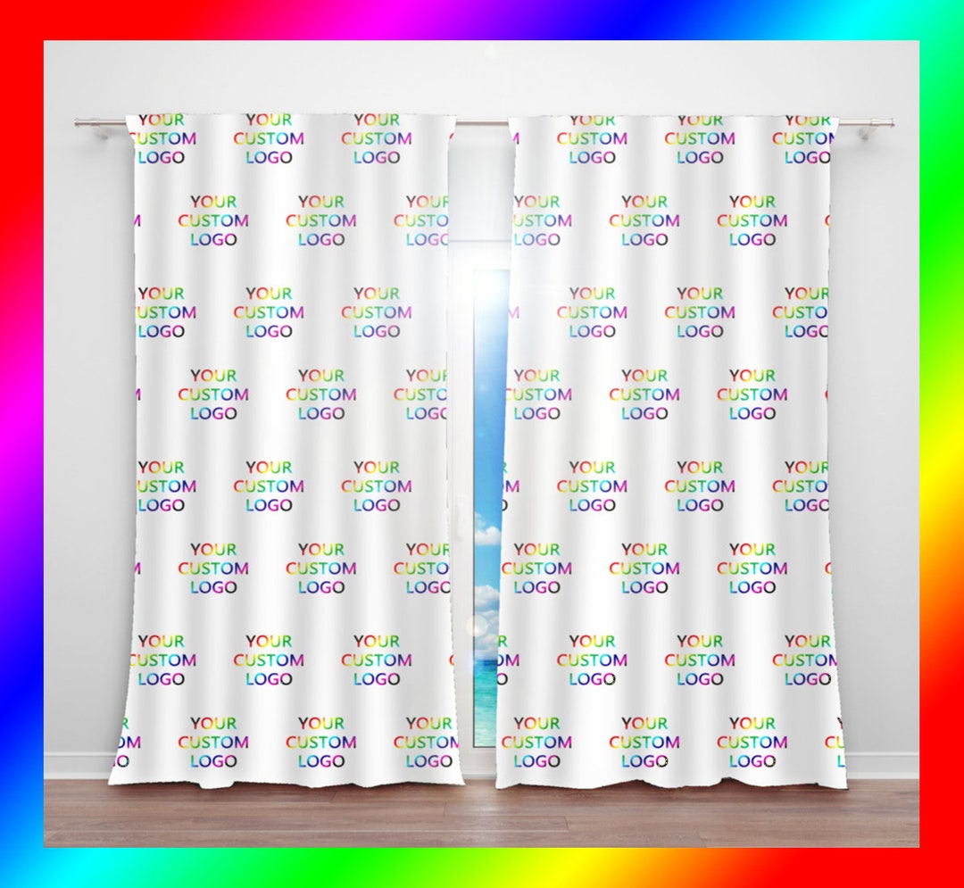 Custom Business Logo Curtains, Custom Size Window Valance - Etsy