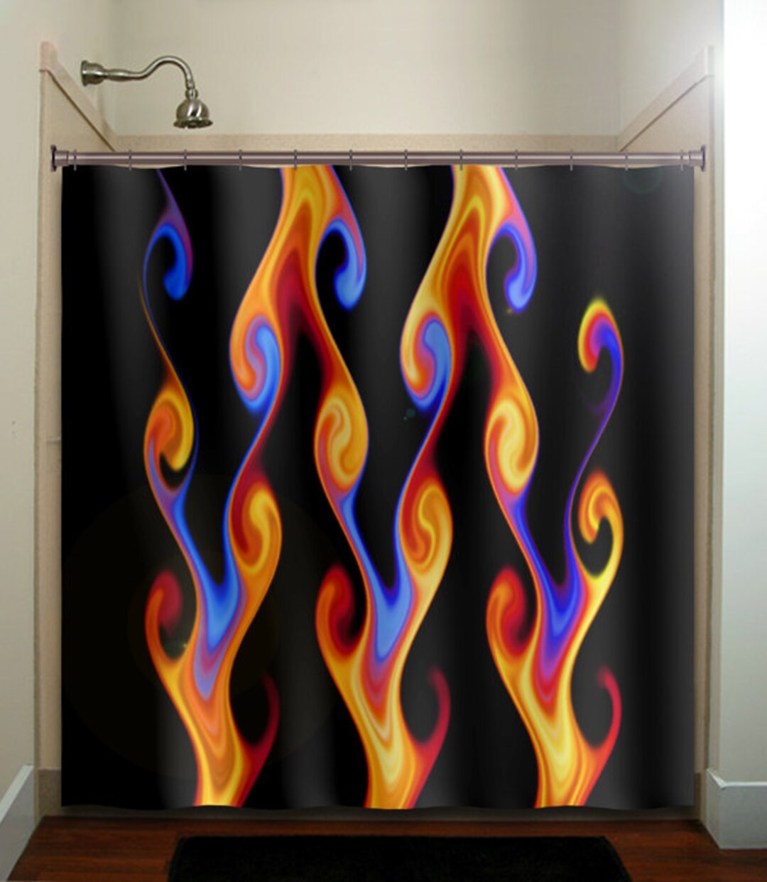 Fire Ball Fireball Shower Curtains Extra Long, Fabric Shower Curtain ...