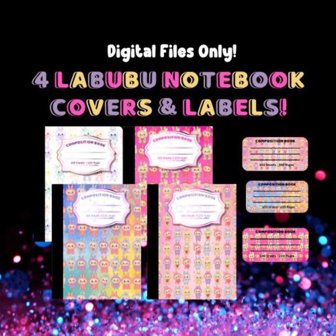Labubu Composition Notebook Covers: Printable Back to School PNG ...