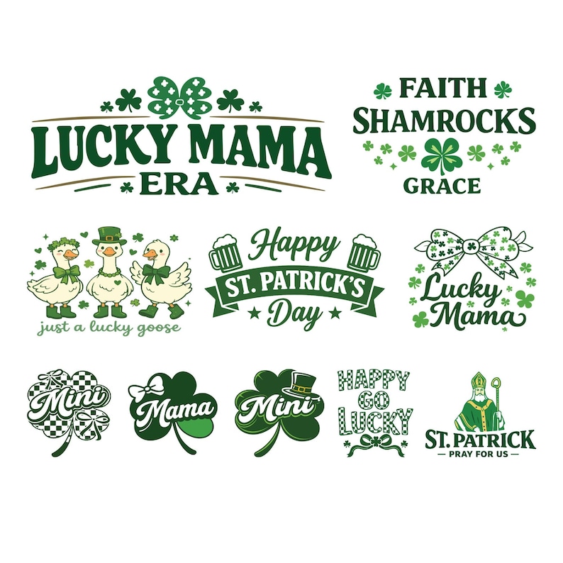 250+ St. Patrick's Day SVG Bundle, Shamrock, Gnome, Nurse, Clover ...