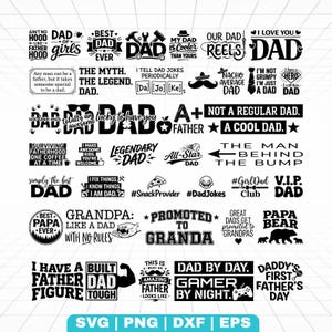 Fathers Day SVG Bundle, Dad Svg, Daddy Png, Grandpa Svg, Papa Shirt Svg ...