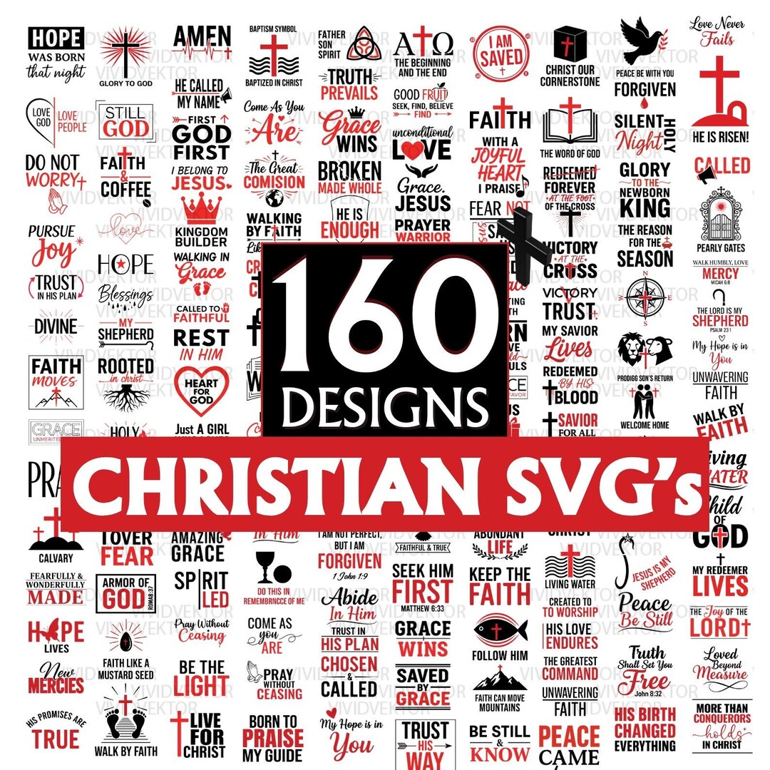MEGA Christian SVG Bundle: 160 Faith, Worship Designs (digital Download ...