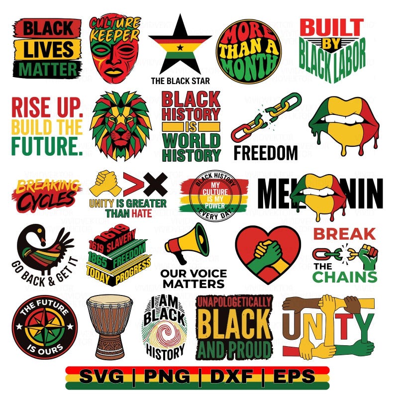 Black History Month SVG Bundle: 78 Designs, Juneteenth, Melanin Quotes ...