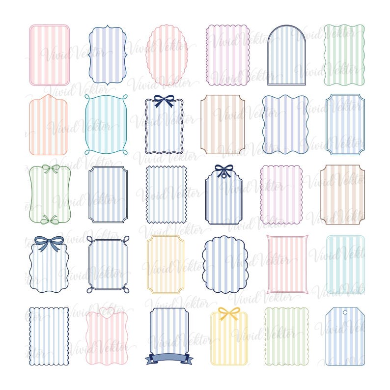 Distressed Striped Bundle: 110+ Retro Grunge Frames, Patterns (digital ...