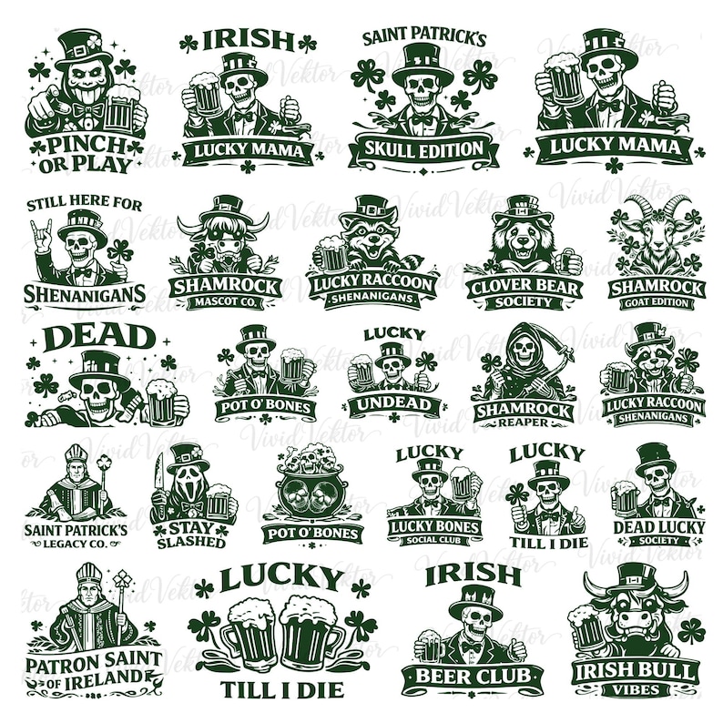 250+ St. Patrick's Day SVG Bundle, Shamrock, Gnome, Nurse, Clover ...