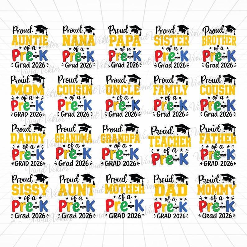 Pre-k Graduation 2026 SVG Bundle, Proud Family, Hello Kindergarten ...
