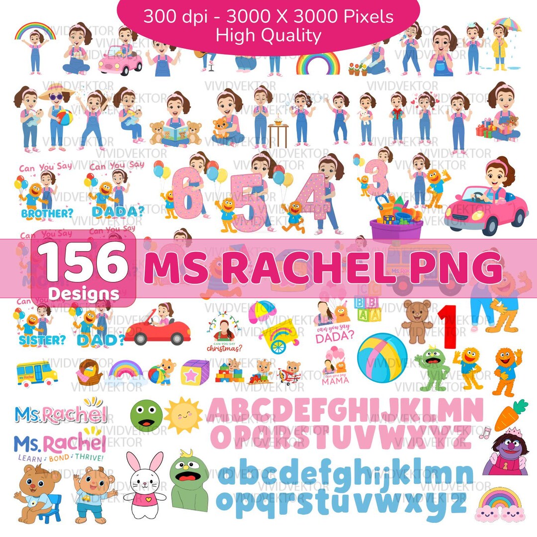 Ms Rachel PNG Clipart: 156 Designs, Birthday Party Decor (digital ...