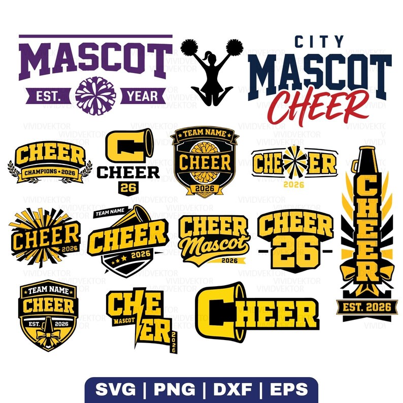 Custom Cheer Team Name SVG Bundle: 73 Designs (digital Files) - Etsy