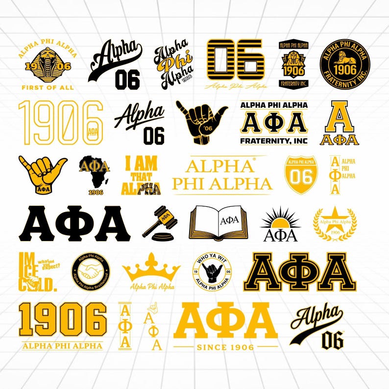 Alpha Phi Alpha SVG Bundle: 113 Greek Letter Designs (digital Download ...