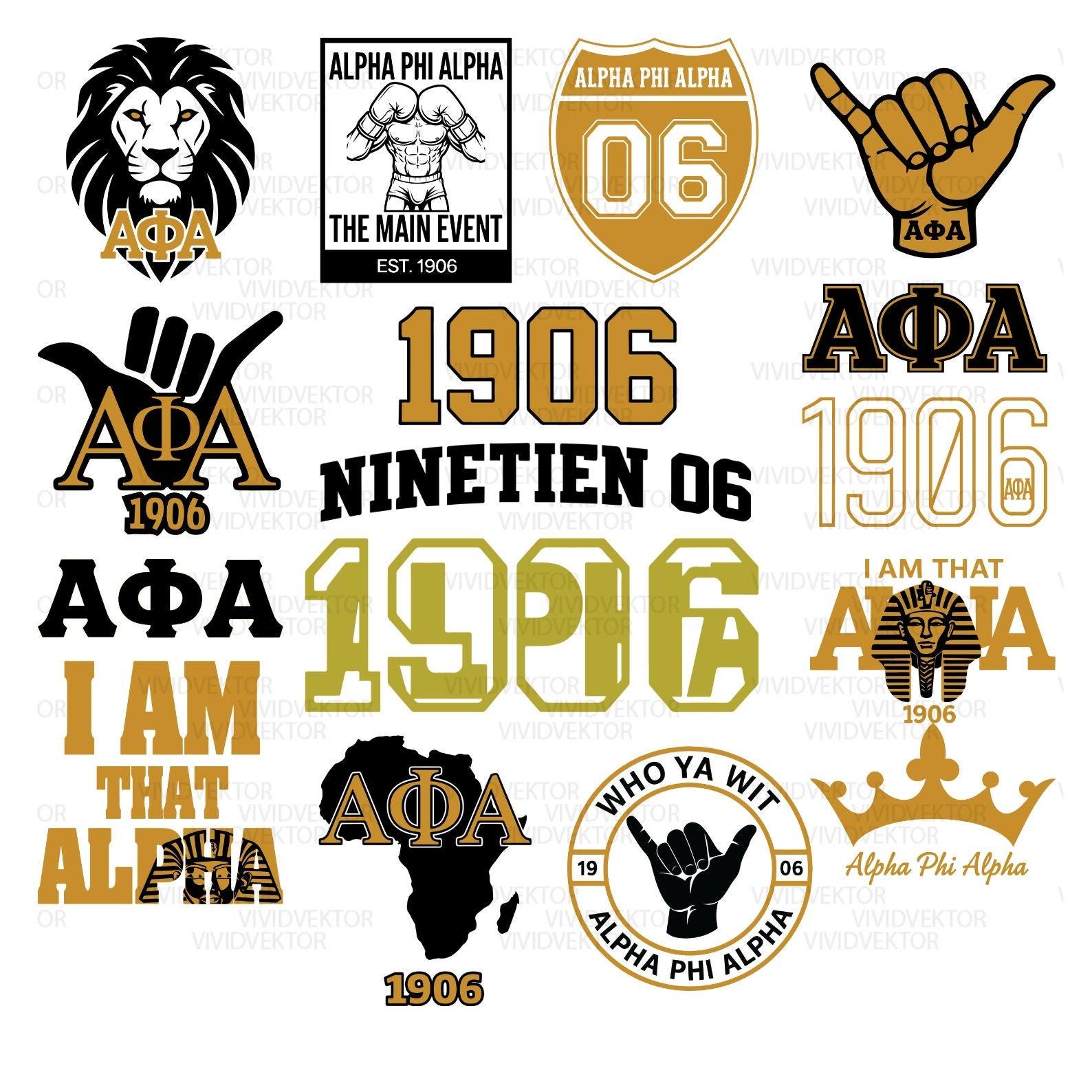 Alpha Phi Alpha SVG Bundle: 68 Design - 1906 - African American ...