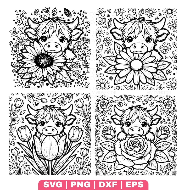 400+ Highland Cow SVG Bundle: Laser Cut Files, Farm Animal Clipart ...