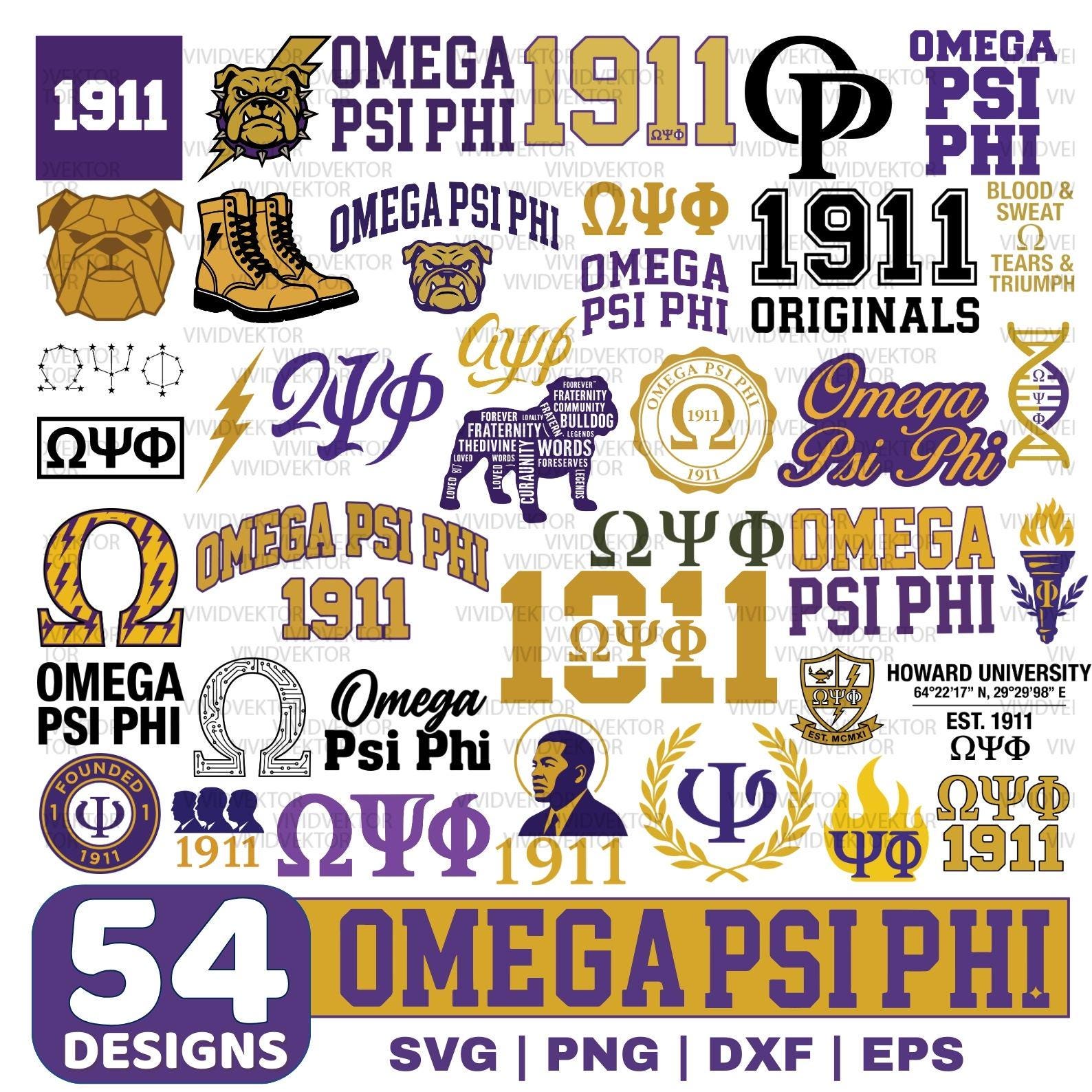 Omega Psi Phi SVG Bundle: 54 Designs Fraternity Designs, Greek Alphabet ...