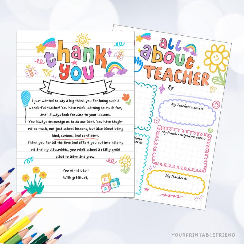 Teacher Appreciation Week Printable | Thank You Teacher Gift | Teacher ...