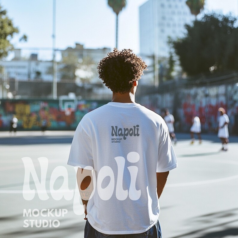 10 Men's White T-shirt Back Design Mockups - Ai-generated Models - 10 Different Locations - Etsy