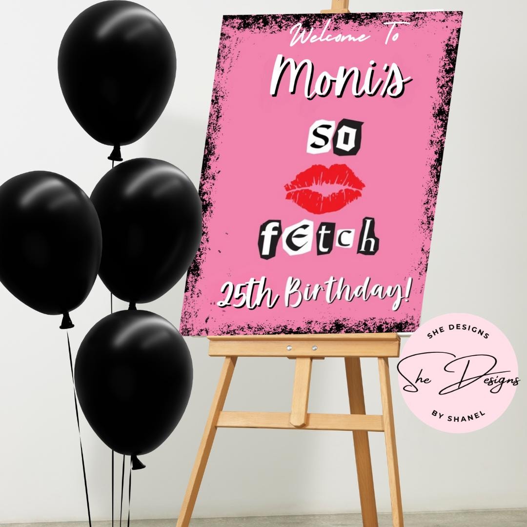 Mean Girls Birthday Welcome Sign: Burn Book Party Poster (digital) - Etsy