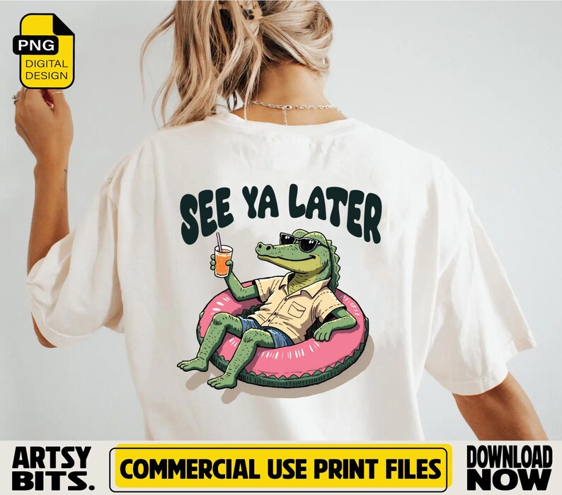 See Ya Later Alligator PNG, Trendy PNG, Cute Alligator Saying ...