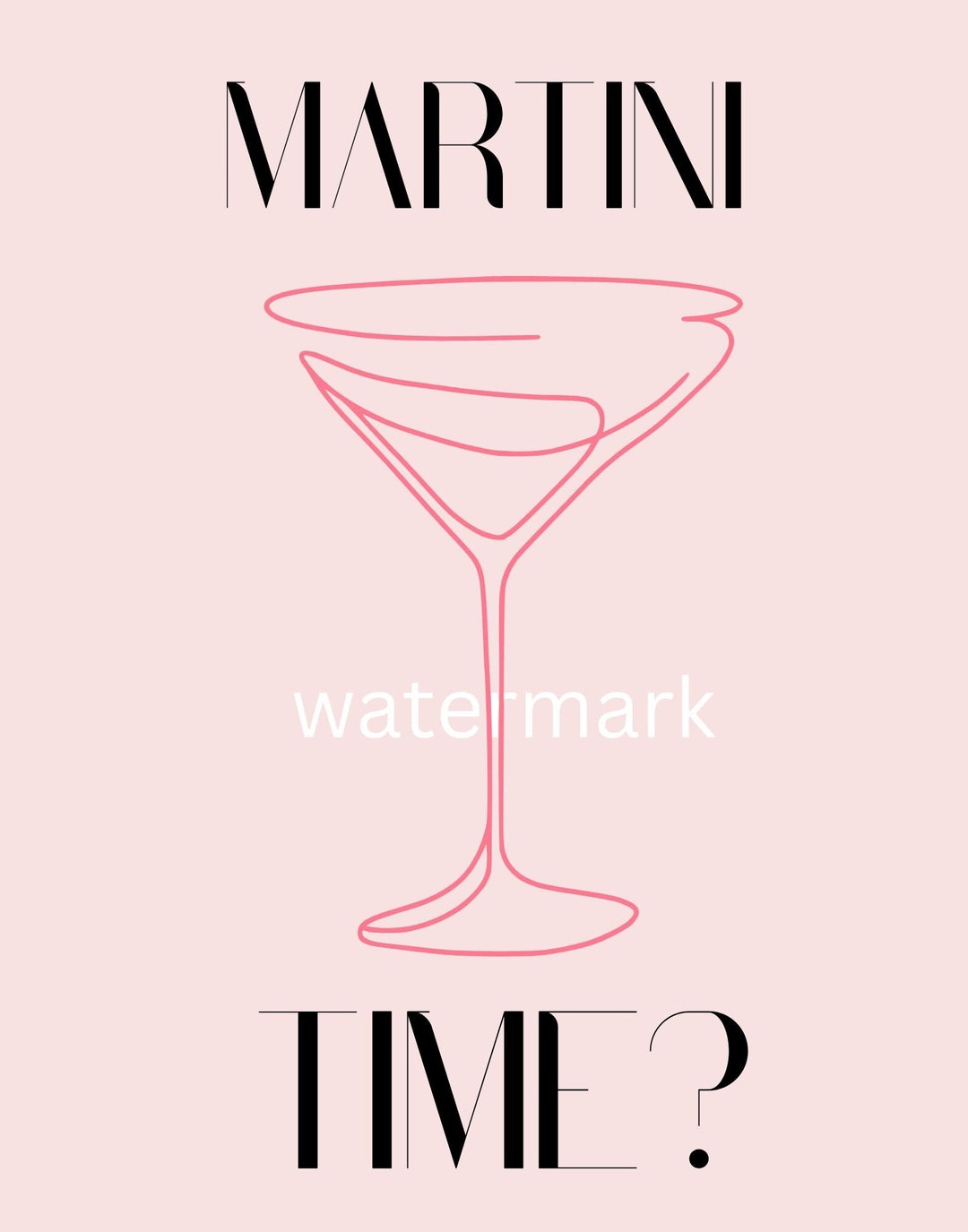 Martini, Dirty Martini, Cute Martini Glass Poster, Wall Art, Cocktail ...