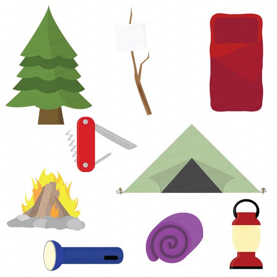 Items similar to Camping Supplies Clip Art Design Package on Etsy