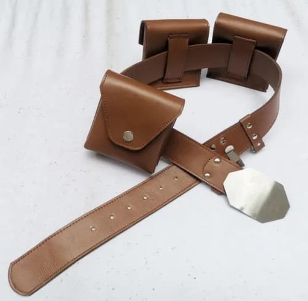 ROTJ Luke Skywalker Cosplay Belt – Real Leather Jedi Belt With Saber ...