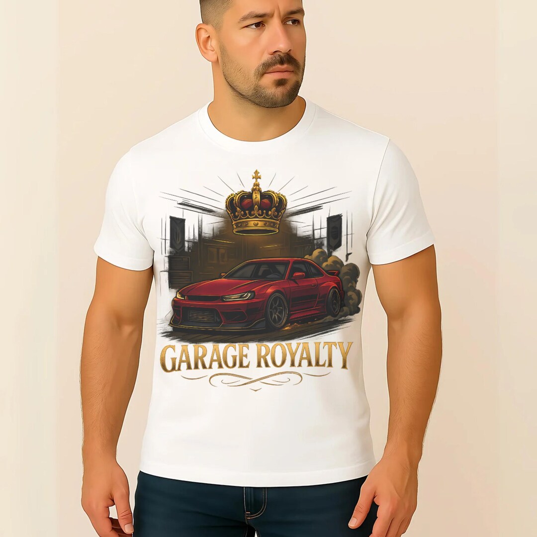 Garage Royalty JDM Car T-shirt Design – Crowned Drift Car Graphic Tee ...