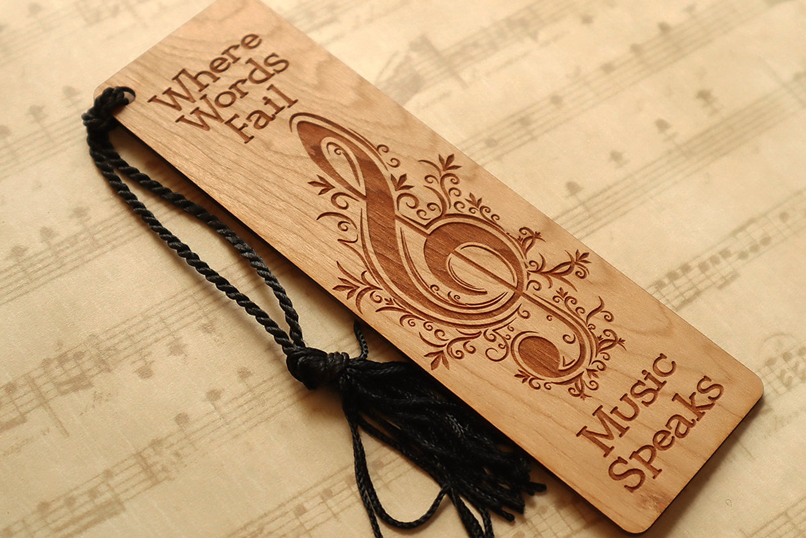 Music Bookmark Treble Clef Bookmark Personalized Music Style | Etsy